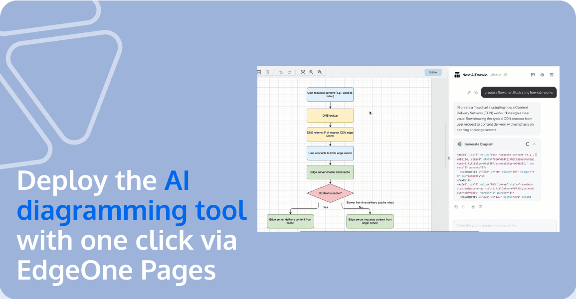 Deploy the AI diagramming tool with one click via EdgeOne Pages